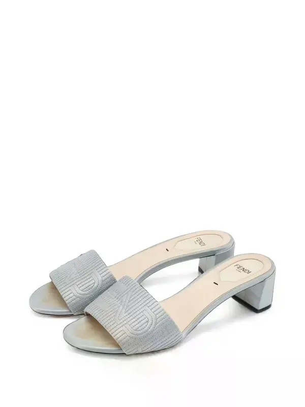 Fendi Ff Logo-embroidered Block-heel Sandals