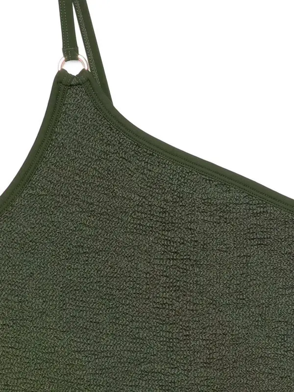 Hunza G One-shoulder Crinkle-effect Swimsuit - Green
