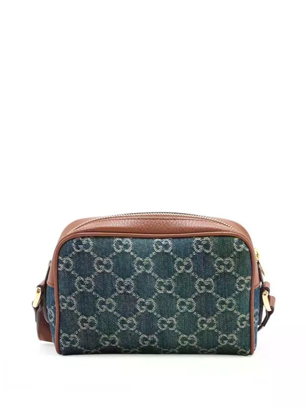 Gucci 2016-2026 Mini Gg Denim Ophidia Crossbody Bag - Blue