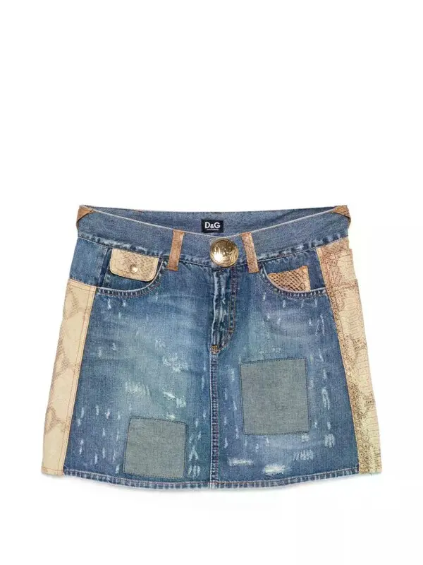Dolce & Gabbana Patchwork Denim Skirt