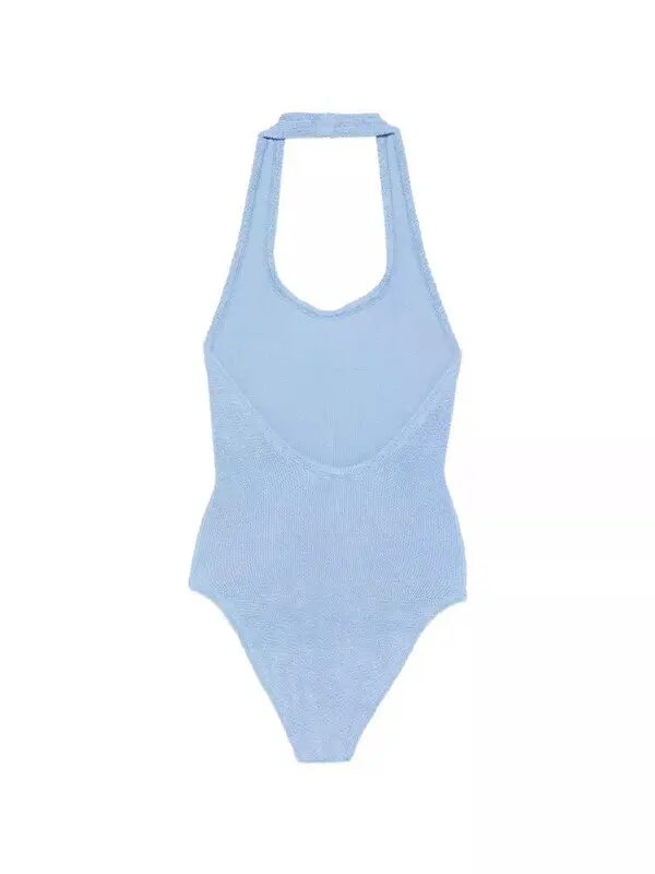 Hunza G Crinkle-effect Halterneck Swimsuit