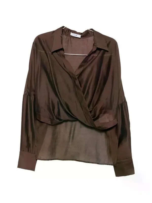 ELEH Wrap-front Long-sleeved Shirt