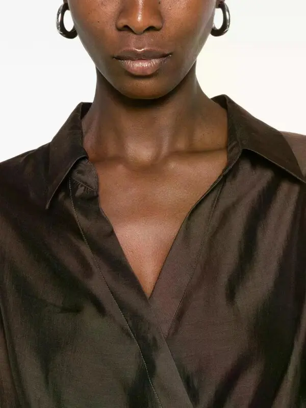 ELEH Wrap-front Long-sleeved Shirt