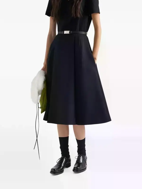 Prada Embroidered Natté-fabric Dress