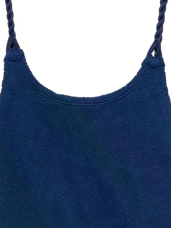 Hunza G Camille Crinkle-effect Swimsuit - Blue