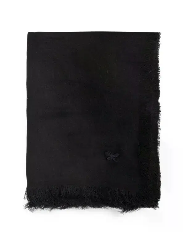 Max Mara Butterfly-embroidered Frayed Scarf