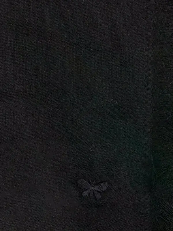 Max Mara Butterfly-embroidered Frayed Scarf