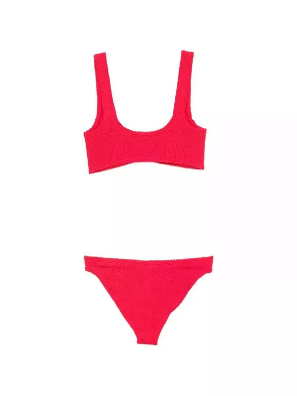 Hunza G Julia Crinkle-effect Bikini - Red
