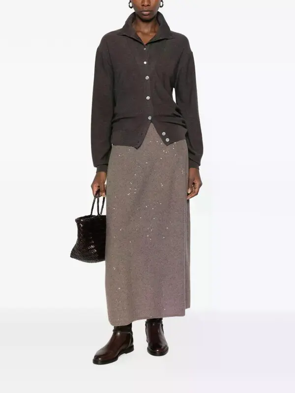 Antonelli Firenze Sequin-embellished Knitted Maxi Skirt