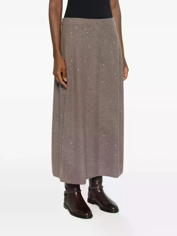 Antonelli Firenze Sequin-embellished Knitted Maxi Skirt