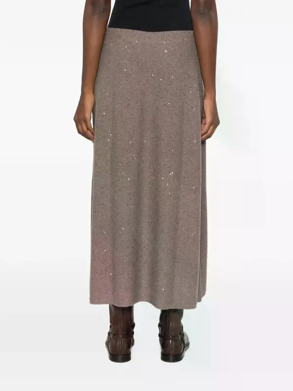 Antonelli Firenze Sequin-embellished Knitted Maxi Skirt