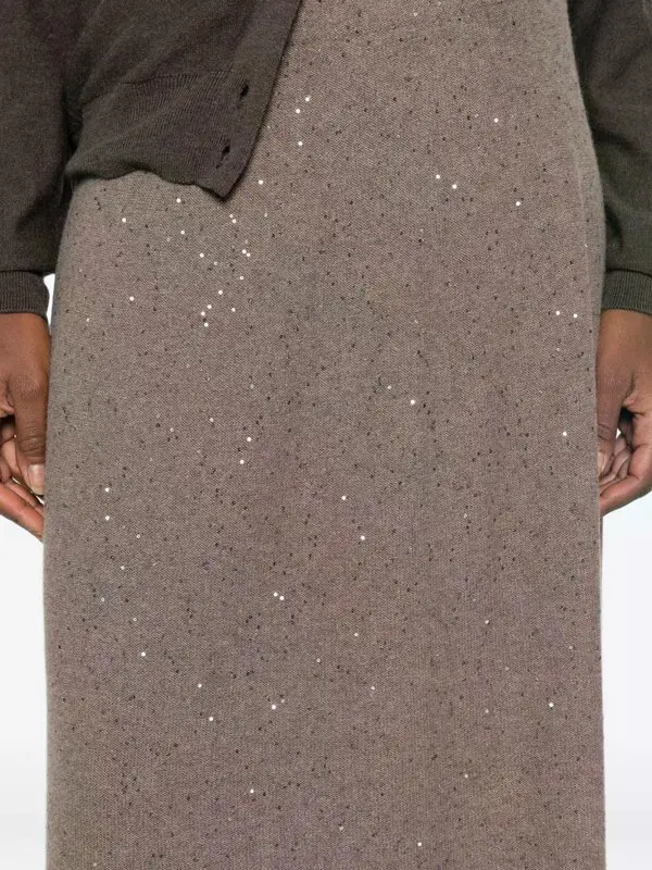 Antonelli Firenze Sequin-embellished Knitted Maxi Skirt