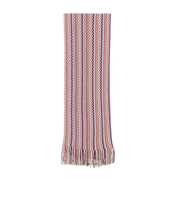 Missoni Zig-zag Pattern Fringed Scarf - No