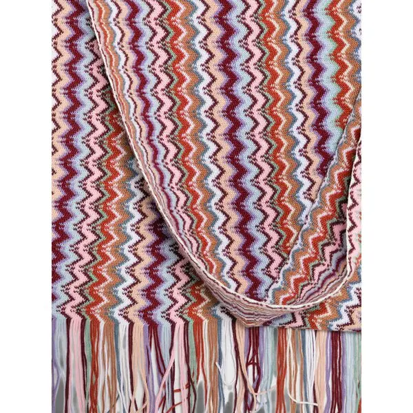 Missoni Zig-zag Pattern Fringed Scarf - No