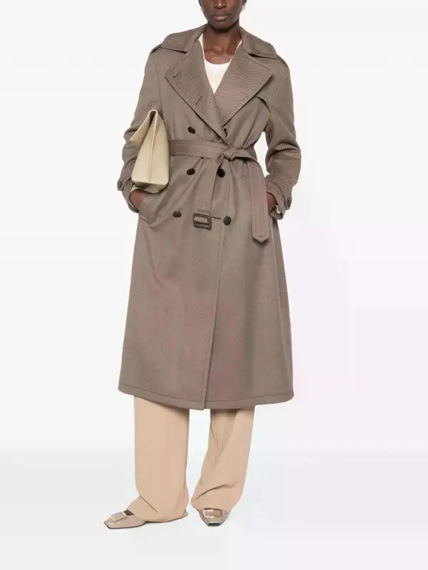 Tagliatore Double-breasted Belted Coat
