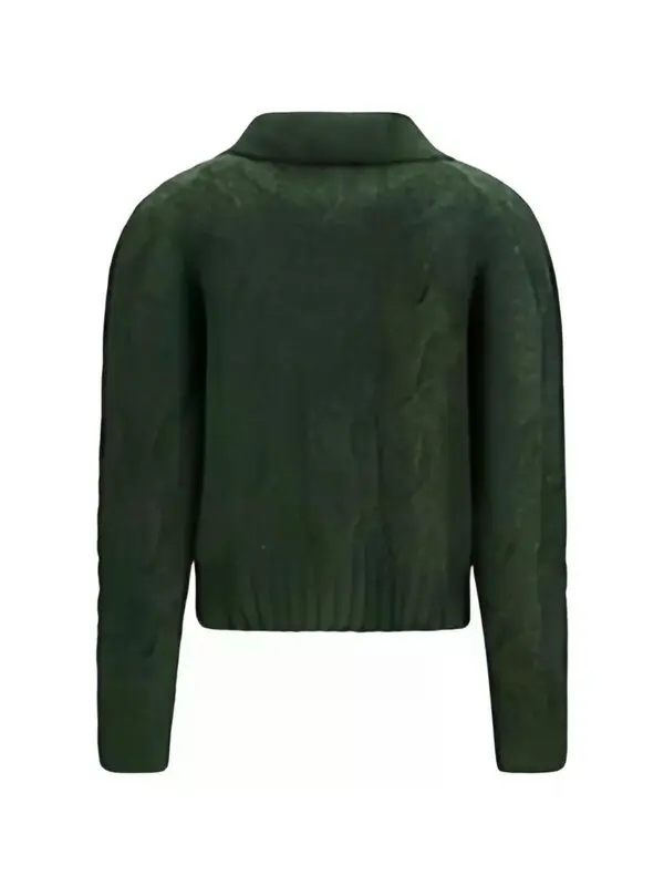 ALLUDE Cable-knit Button-up Cardigan - Green