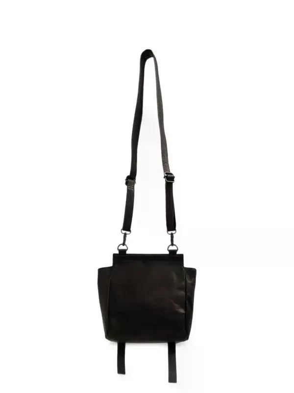 Yohji Yamamoto Buckle-detail Leather Shoulder Bag - Black