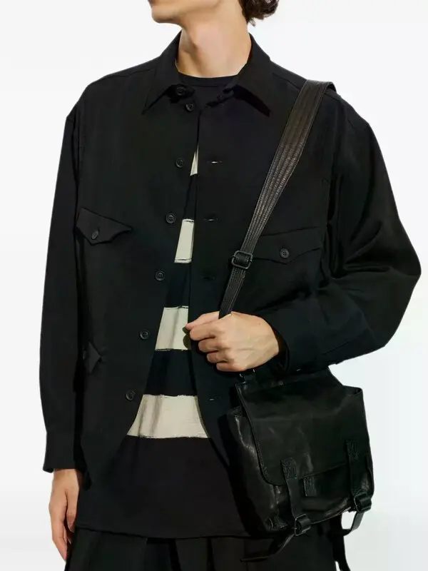 Yohji Yamamoto Buckle-detail Leather Shoulder Bag