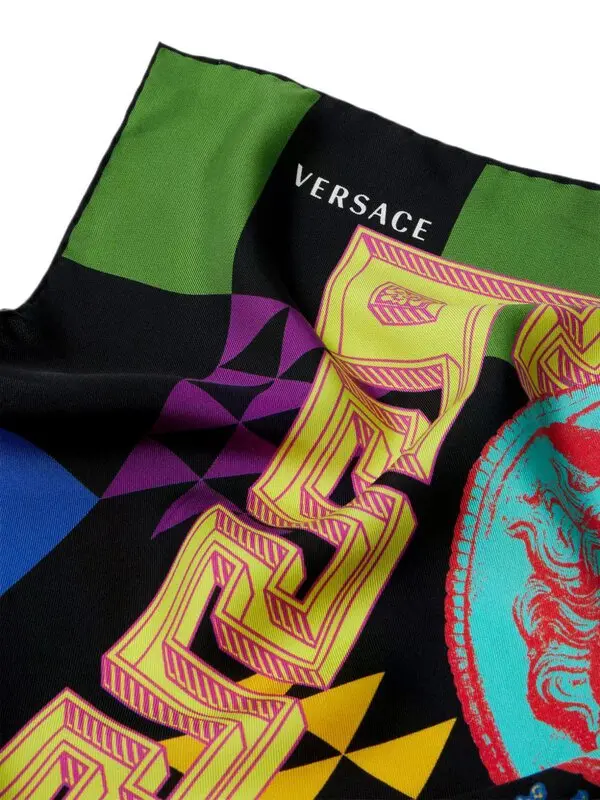 Versace Printed Silk Twill Scarf 90 Cm