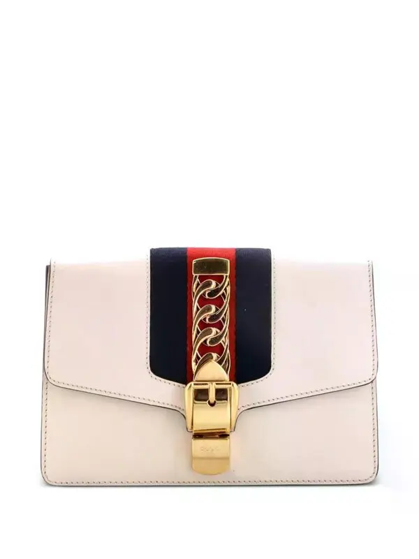 Gucci Sylvie Leather Shoulder Bag - White