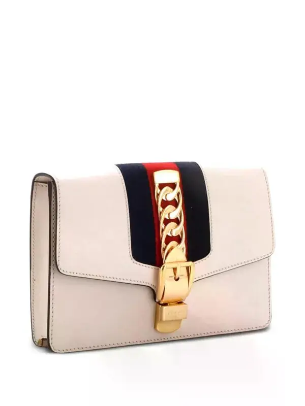 Gucci Sylvie Leather Shoulder Bag - White