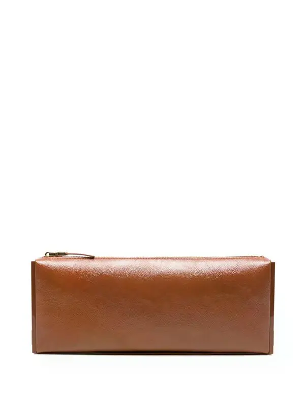 Elisabetta Franchi Crinkled-finish Clutch Bag - Brown