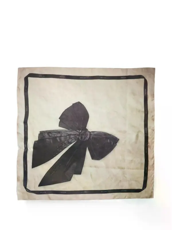 Marc Jacobs Bow-print Silk Scarf - Neutrals