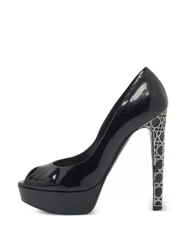 Dior Cannage Peep-toe Pumps - Black