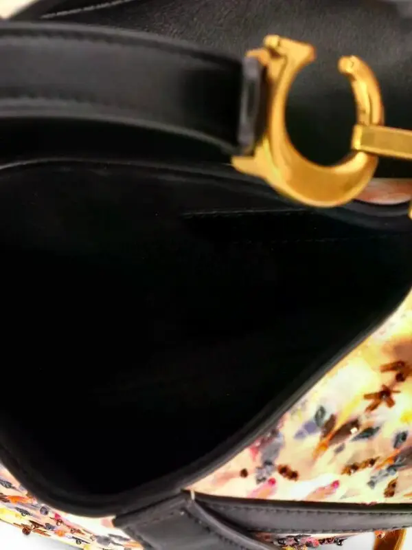 Dior Saddle Handbag Kaleidiorscopic Calfskin Mini Satchel - Multicolour
