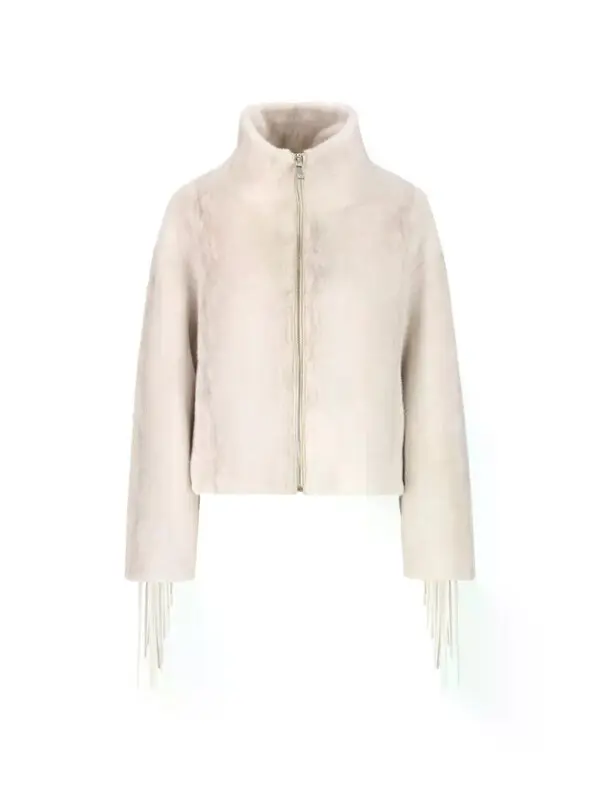 UNCOMMON Fringe-detail High-neck Jacket