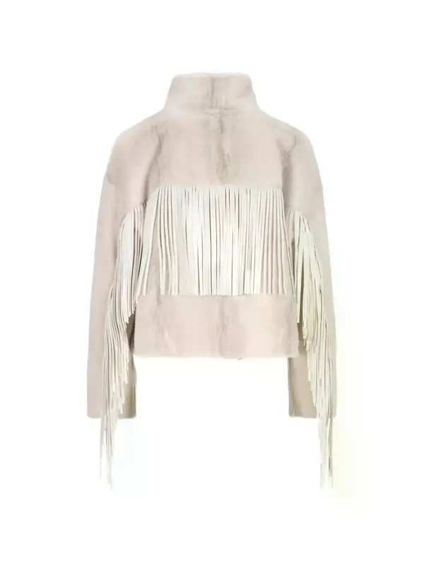 UNCOMMON Fringe-detail High-neck Jacket