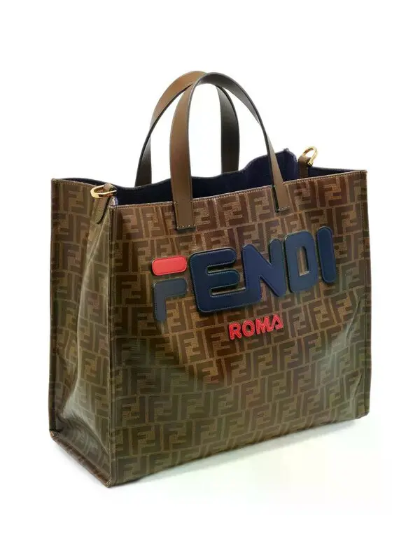 Fendi Logo Mania Zucca Tote Bag - Brown