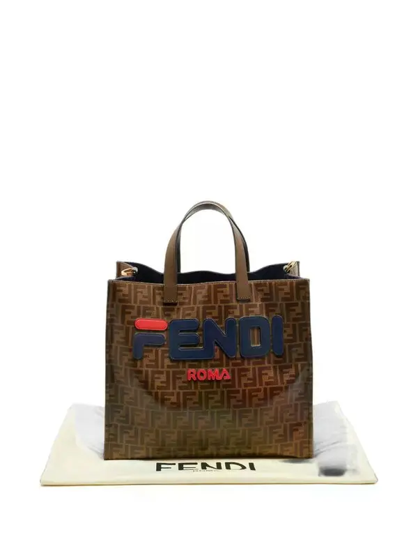 Fendi Logo Mania Zucca Tote Bag - Brown