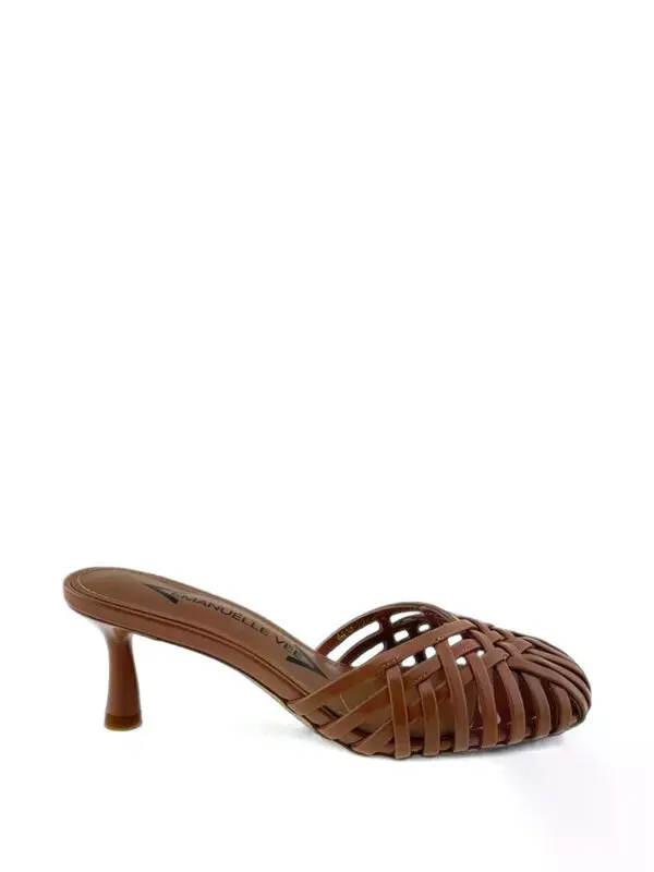 EMANUELLE VEE Interwoven Kitten-heel Sandals
