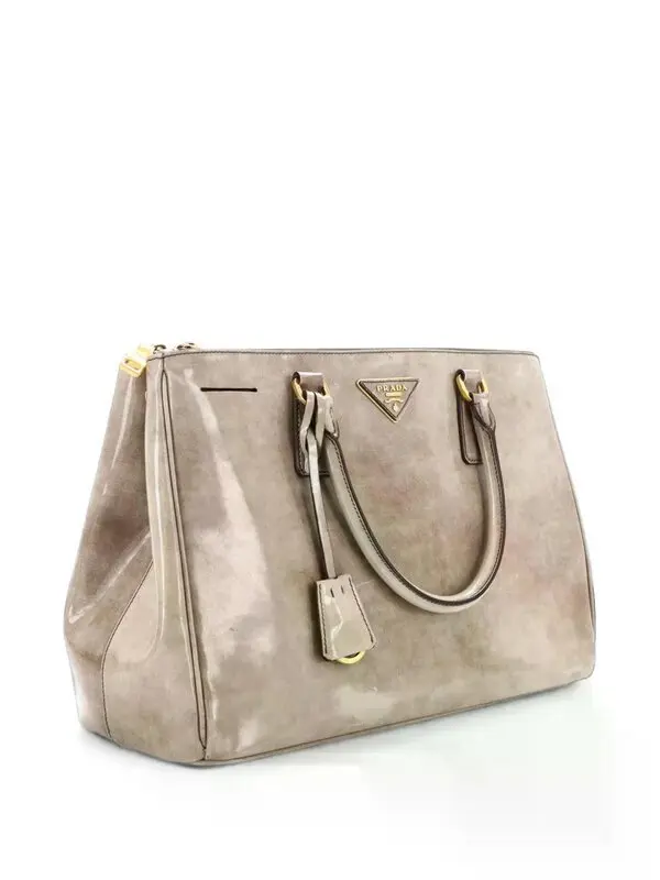Prada Double Zip Lux Spazzolato Leather Medium Tote Bag