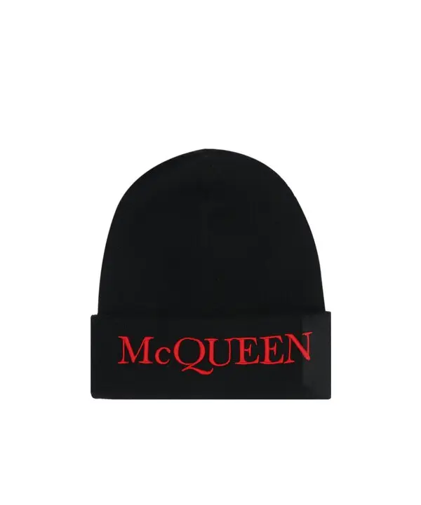 Alexander McQueen Logo-embroidered Cashmere Beanie - Black