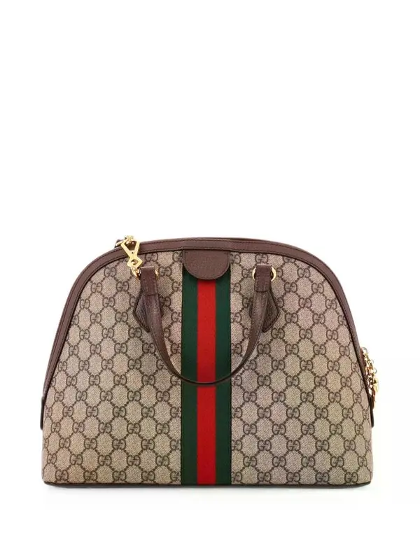 Gucci Ophidia Dome Top Handle Bag Gg Coated Canvas Medium Satchel