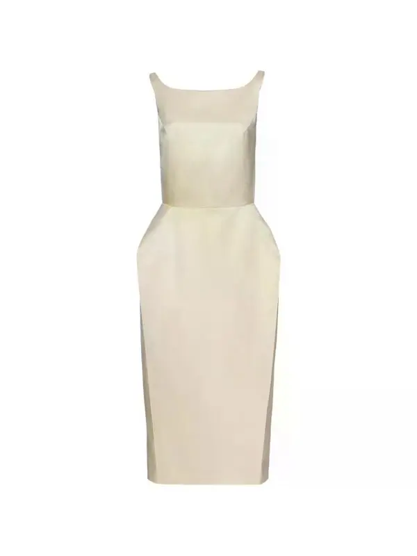 Magda Butrym Off-shoulder Padded-hip Midi Dress - Neutrals