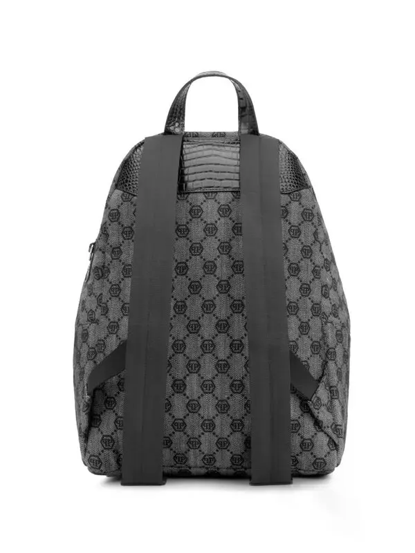 Philipp Plein Denim Backpack Jacquard Monogram