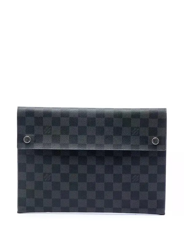 LOUIS VUITTON 2019 Damier Graphite Alpha Pochette Gm Clutch Bag