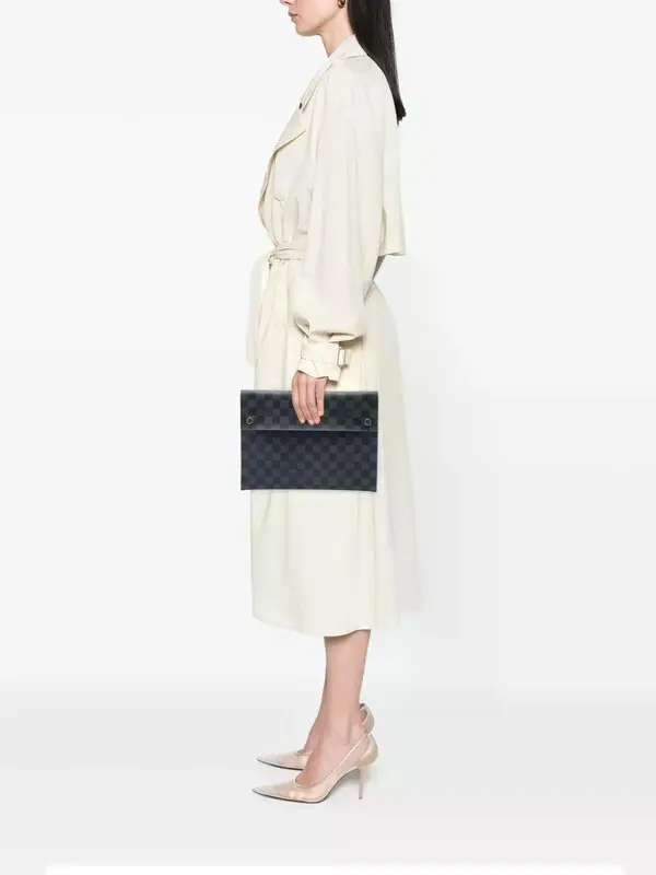 LOUIS VUITTON 2019 Damier Graphite Alpha Pochette Gm Clutch Bag