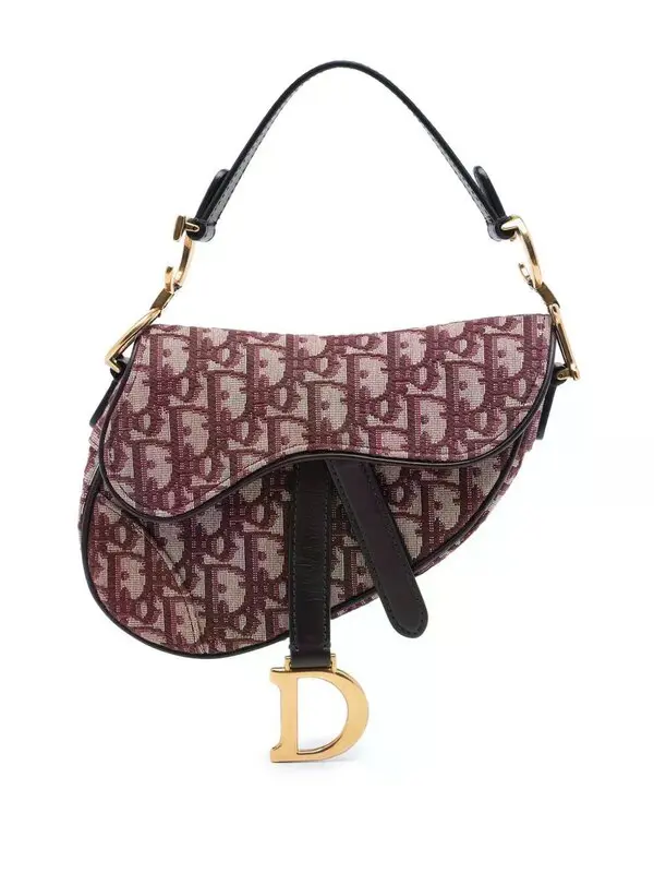 Dior 2019 Mini Oblique Canvas Saddle Bag Satchel