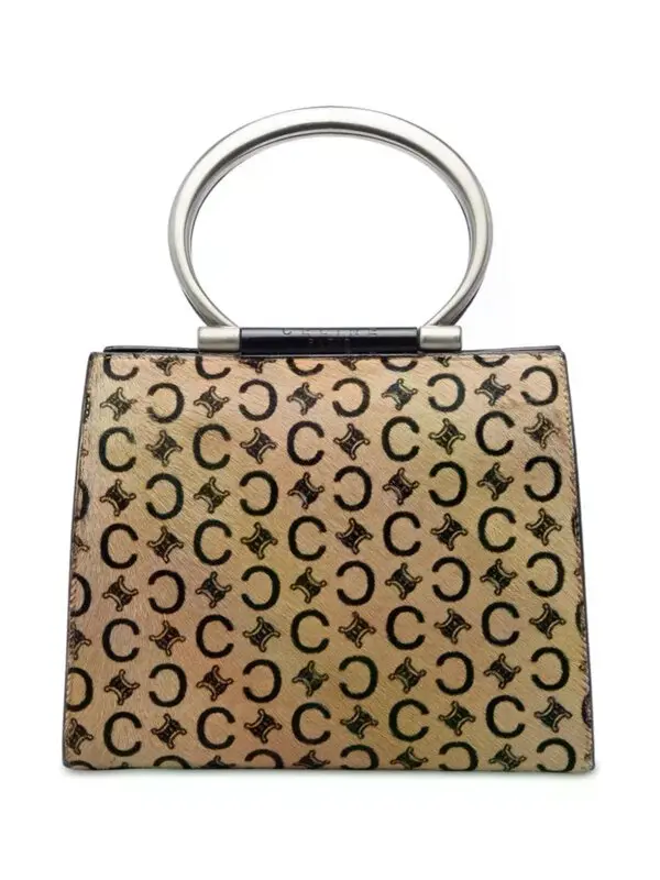 Celine 20th Century C Macadam Pony Hair Top Handle Bag Handbag