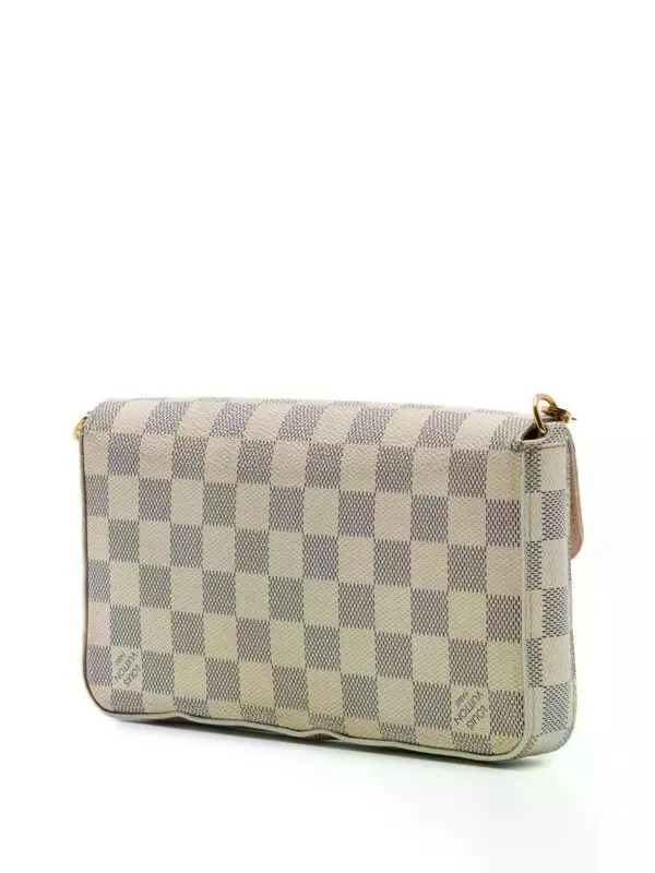 LOUIS VUITTON Damier Azur Pochette Felicie Crossbody Bag - White