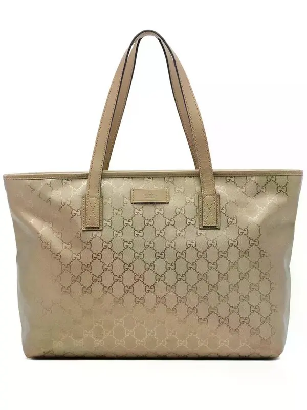 Gucci 2016-2026 Medium Gg Imprime Tote Bag - Gold