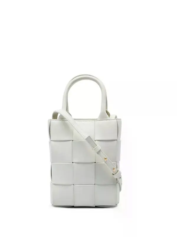 Bottega Veneta 2012-2026 Mini Maxi Nappa Intrecciato North South Casette Tote Satchel - White