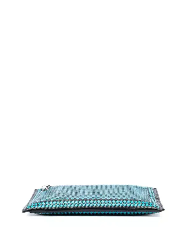 Prada Woven Goatskin Madras Zip Clutch Bag