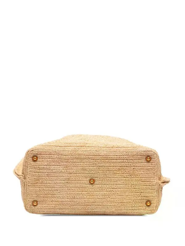 Valentino Garavani 2018-2026 Medium Raffia Vlogo Tote Satchel