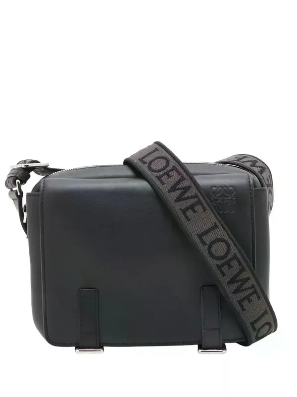 Loewe Supple Smooth Calfskin Military Cross Body Messenger Bag - Black