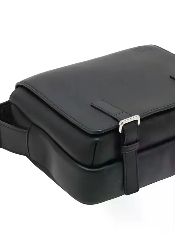 Loewe Supple Smooth Calfskin Military Cross Body Messenger Bag - Black